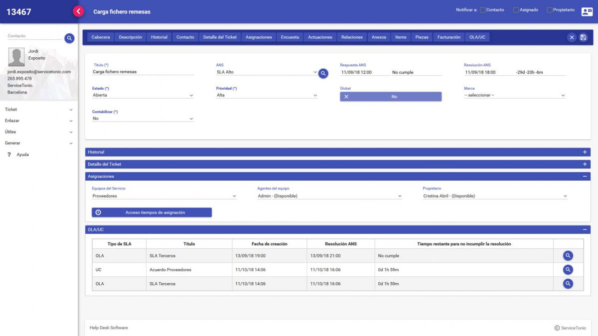 Service Level Management (SLA) | Help Desk Software | ServiceTonic